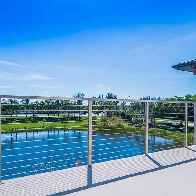 Ocean Handrail Terrace Balcony Railing , Outdoor Handrail Wire Cable ...