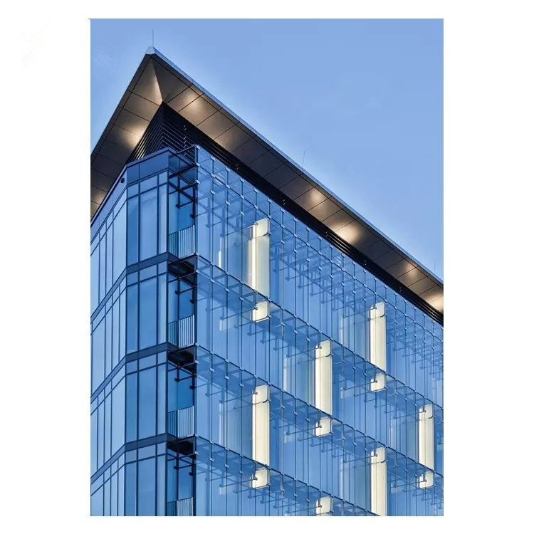 Cladding Glass Facade Hidden Frame Glass Curtain Wall Commercial