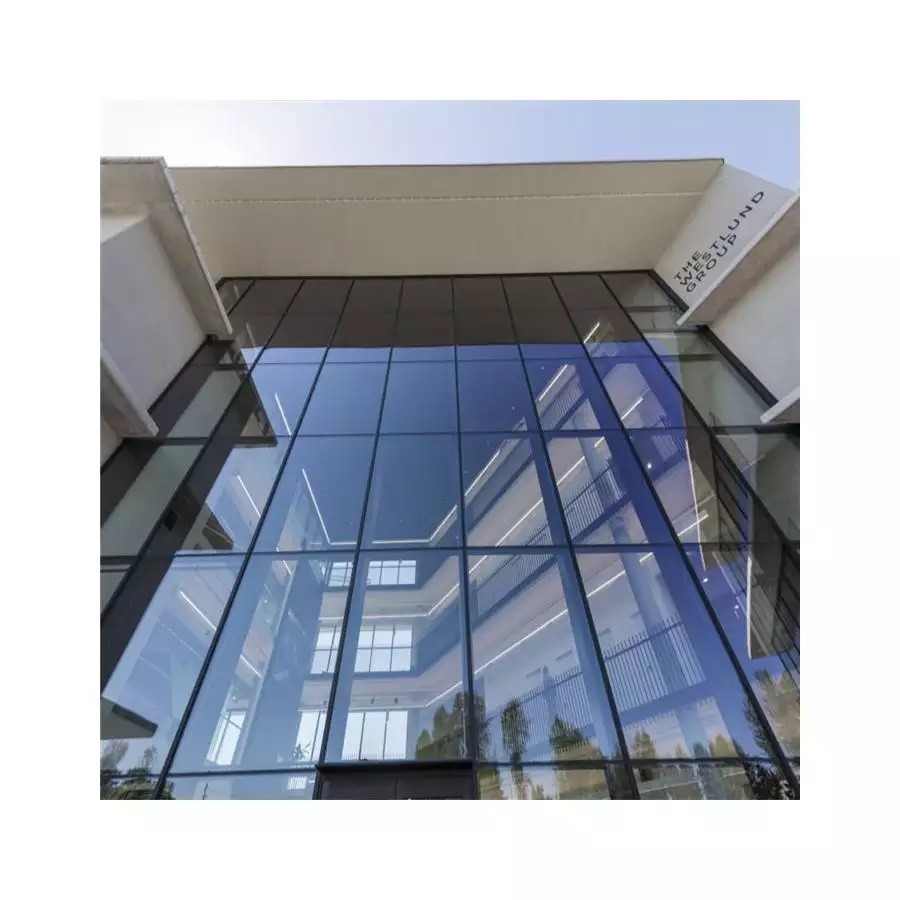 Aluminum Cladding Glass Facade Hidden Frame Curtain Wall 12A